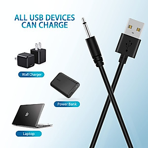 Bicmice 2.7Ft USB DC Charging Cable 2.5mm DC Charger Cord Fast Charging Replacement Cable-2 Pack