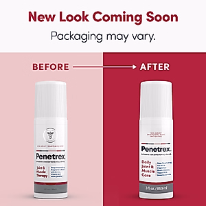 Penetrex Joint & Muscle Therapy - Soothing Gel for Back, Neck, Hands, Feet - Premium Whole Body Rub with Arnica, Vitamin B6 & MSM - 3oz Roll On Gel (3-Pack)