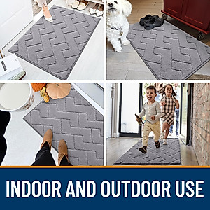 OLANLY Indoor Door Mat, 30x20, Dirt Resistant and Absorbent, Sturdy Non-Slip Rubber Backing, Easy to Clean, Washable Entry Mat, Ideal Low-Profile Mat for Front Back Door and Entryway, Dark Brown