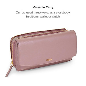 TUMI - Belden Crossbody Wallet Bag - Multipurpose Leather Travel Wallet - With Pockets & Card Holder - 4.5" x 8.0" x 1.3" - Pearl Pink