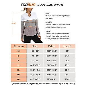 COOrun Long Sleeve Workout Shirts for Women Yoga Athletic Casual Tops Gym Running Breathable Shirt Quick Dry 2_Black_Brown_Dark Gray XX-Large