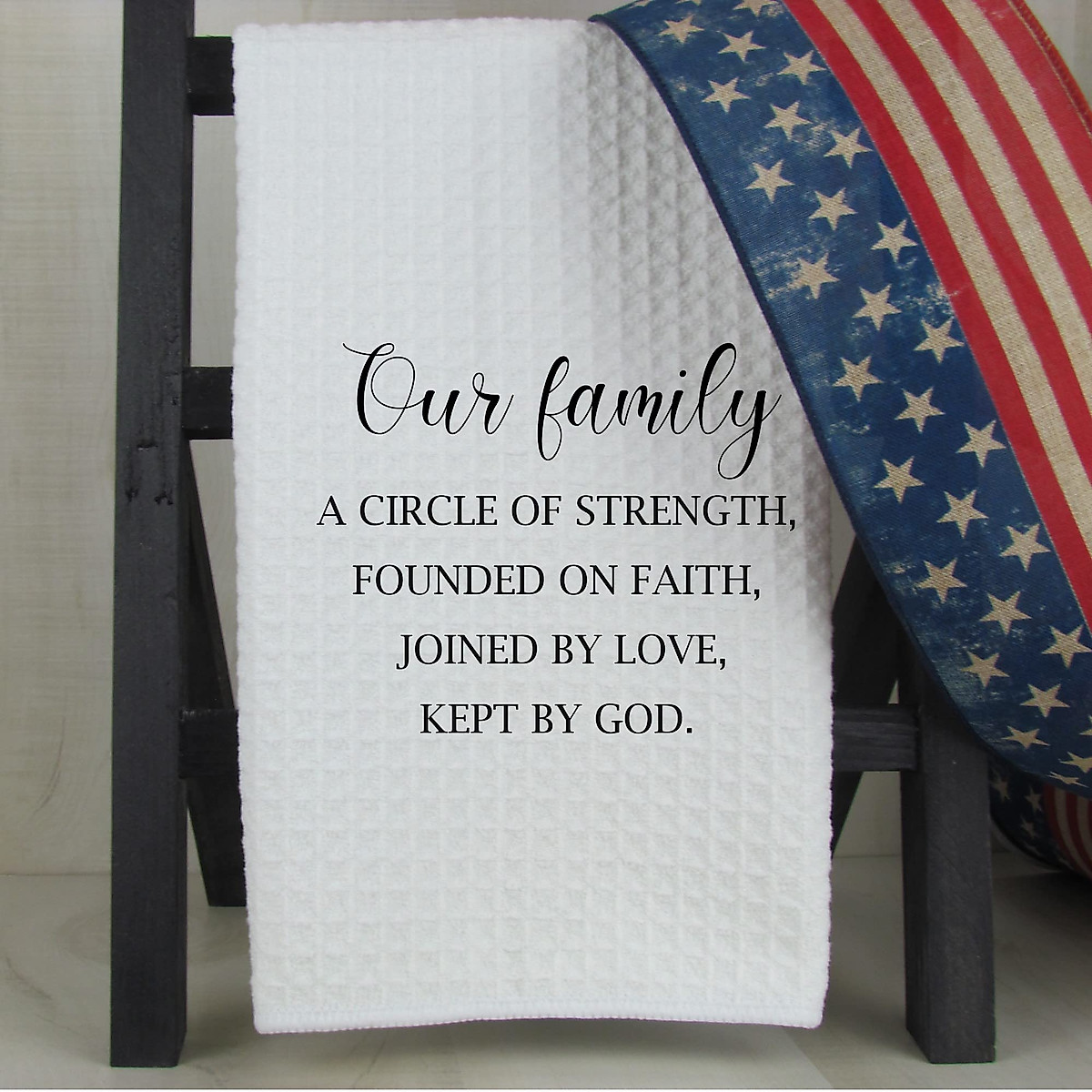 Coffee Bar Towel, Dish Towel, Kitchen Towel, Housewarming Gift, Easter Gift, Gift for Mom, Hand Towel, Coffee Decor Gift, Friend Gift, Our Family A Circle of Strength