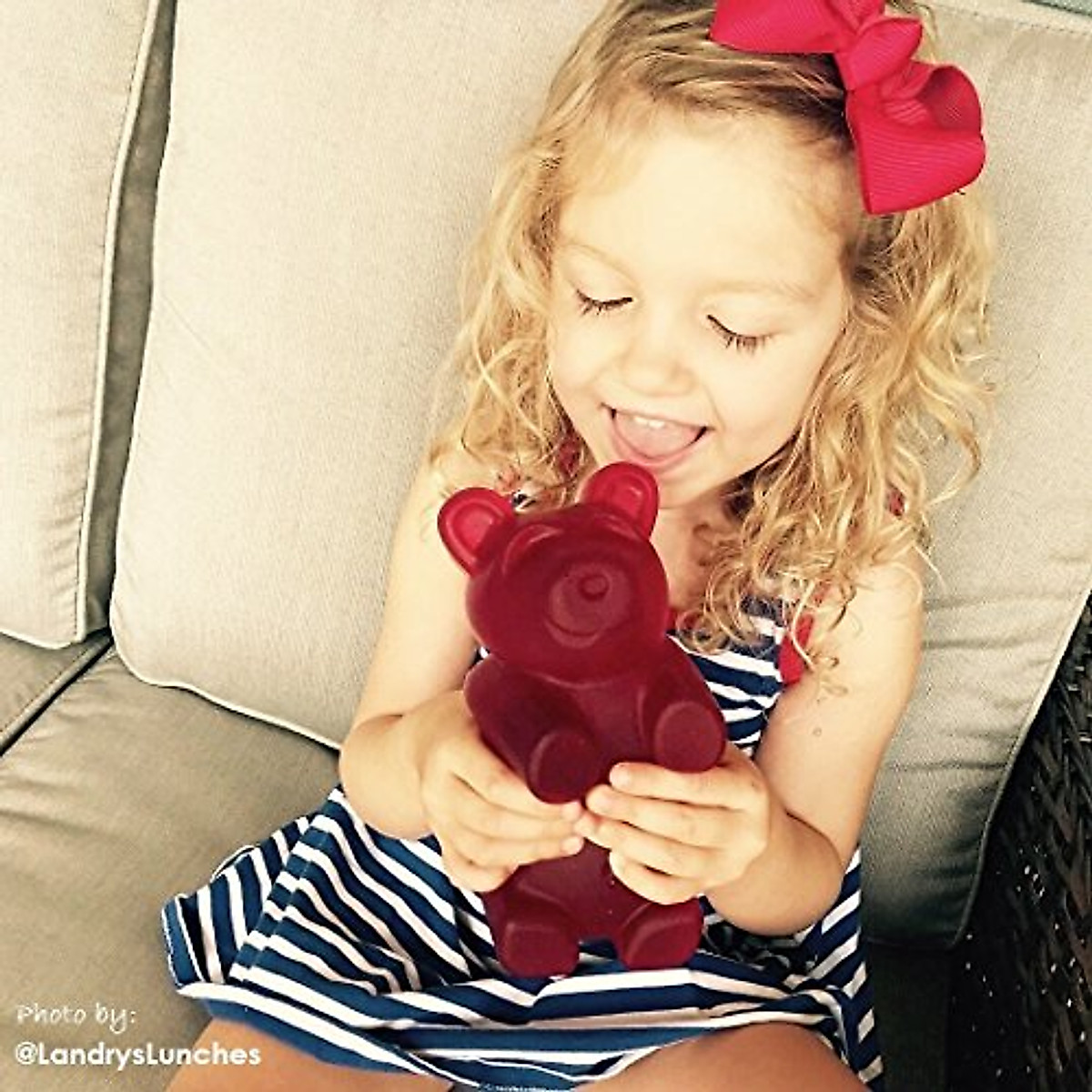 DIY Giant Gummy Bear Mold by Mister Gummy | PREMIUM Quality Silicone + 2 RECIPES and 5 GIFT BAGS Included | Make BIG Bear Treats! (Gummy, Cakes, Breads, Chocolates, and More) (Red)