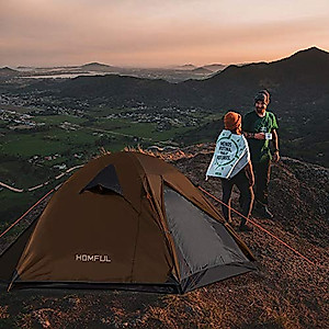 HOMFUL Camping Tent 2 Person,Ultralight Backpacking Tent Waterproof Windproof 2 Doors Tent Easy Setup for Hiking,Climbing,Mountaineering