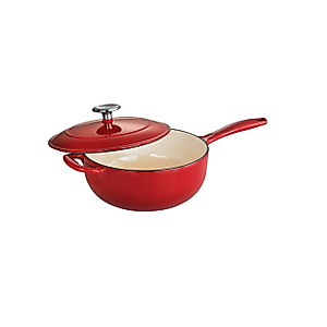 Tramontina Enameled Covered Saucier Cast Iron 3-Quart Gradated Red, 80131/061DS
