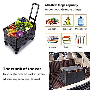 Foldable Shopping cart Utility trolleys, Roller Grocery carts, Outdoor Camping carts, Suitable for Shopping Luggage Tools Office