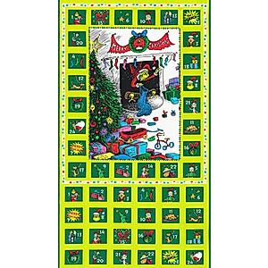 Generic Robert Kaufman How the Grinch Stole Christmas ADED 22565 223 Advent Calendar 24"" Panel FABRIC, Mixed
