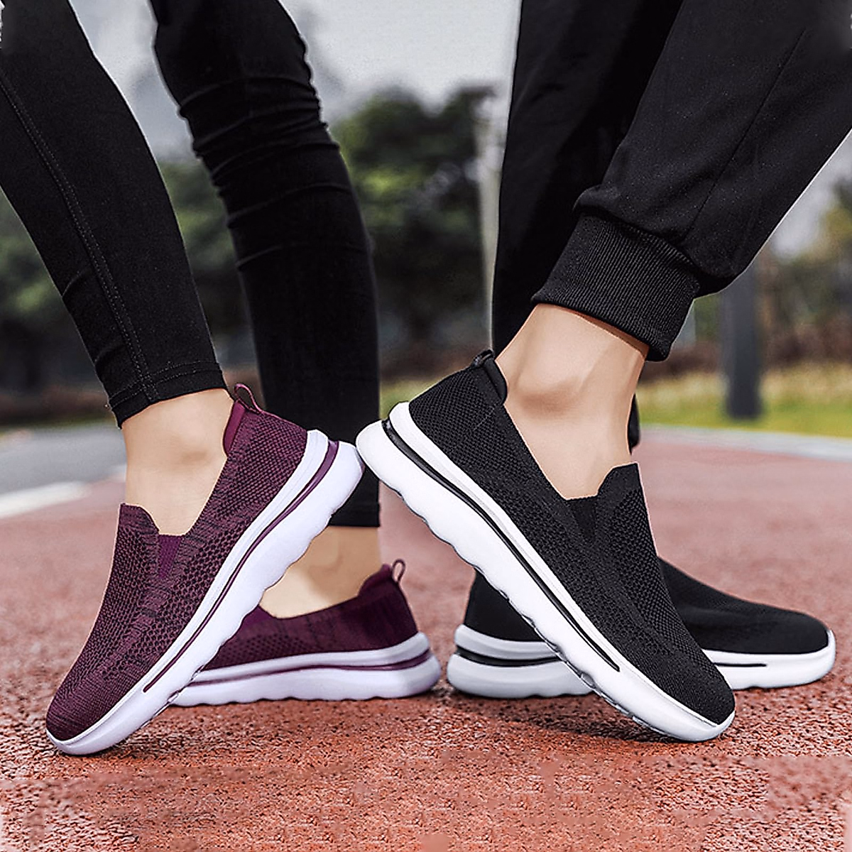 Aceptolcom Women Slip On Walking Shoes Orthopedic Shoes,Breathable Mesh Arch Support Slip Resistant Work Shoes Tennis Shoes Sock Shoes (5,Black,5)