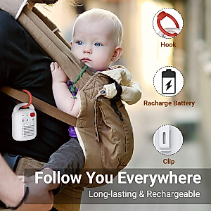 ColourNoise Portable Rechargeable White Noise Machine Mini Small Travel Sound Healing Machine with 30 Soothing Sounds 36 Adjustable Volume Night Light 4 Timer Functions for Baby Kids Adults