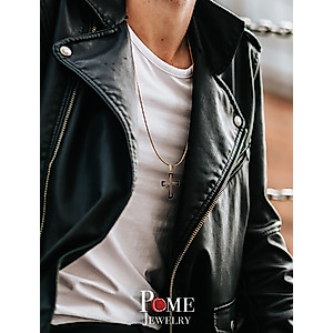 Diamond Cross Pendant Necklace in Solid 14k Gold, Large - Gold Cross Necklace for Men and Women, Made in America (Pendant Only, Yellow Gold)