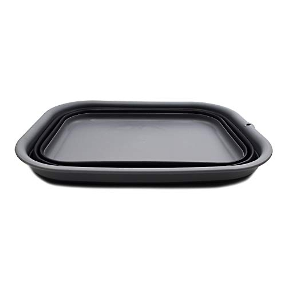 SAMMART 12L (3.17 Gallon) Collapsible Tub - Foldable Dish Tub - Portable Washing Basin - Space Saving Plastic Washtub (1, Grey/Black)