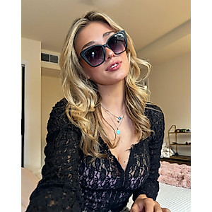 DIFF Heidi Oversized Cat Eye Sunglasses for Women, Lightweight bold thin metal stylish sunnies