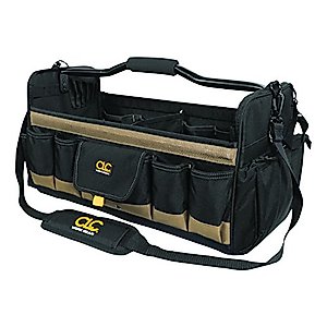 Custom Leathercraft WORK GEAR 1579 20 Inch, Open Top, Soft Sided Tool Box, 27 Pockets