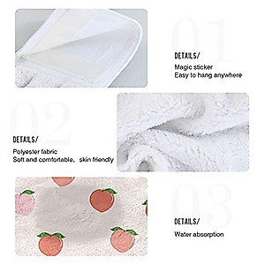 Alaza Pink Peach Fresh Fruit Hanging Kitchen Hand Towels with Loop Super Absorbent Hand Towels Machine Washable 2 Piece Sets
