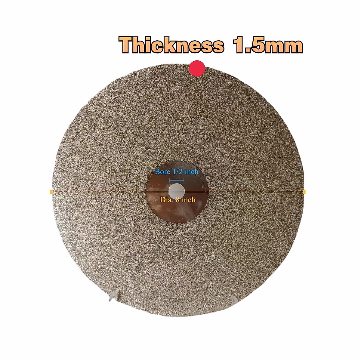 Diamond Flat Lap Disc, 8 Inch, 3000 Grit, 1/2 Inch Arbor, for Gemstone Glass Ceramics Grinding Polishing (3000 Grit)