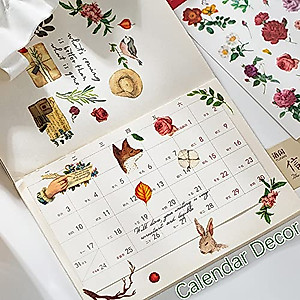 Morld 4 Pack Vintage Rub On Transfers Plant Stickers - 100 Pcs Flower Deco Sticker for Crafts, Wood, Furniture, Fabric, Journaling, Bullet Dairy, Scrapbooking, Planners, Nature Journal