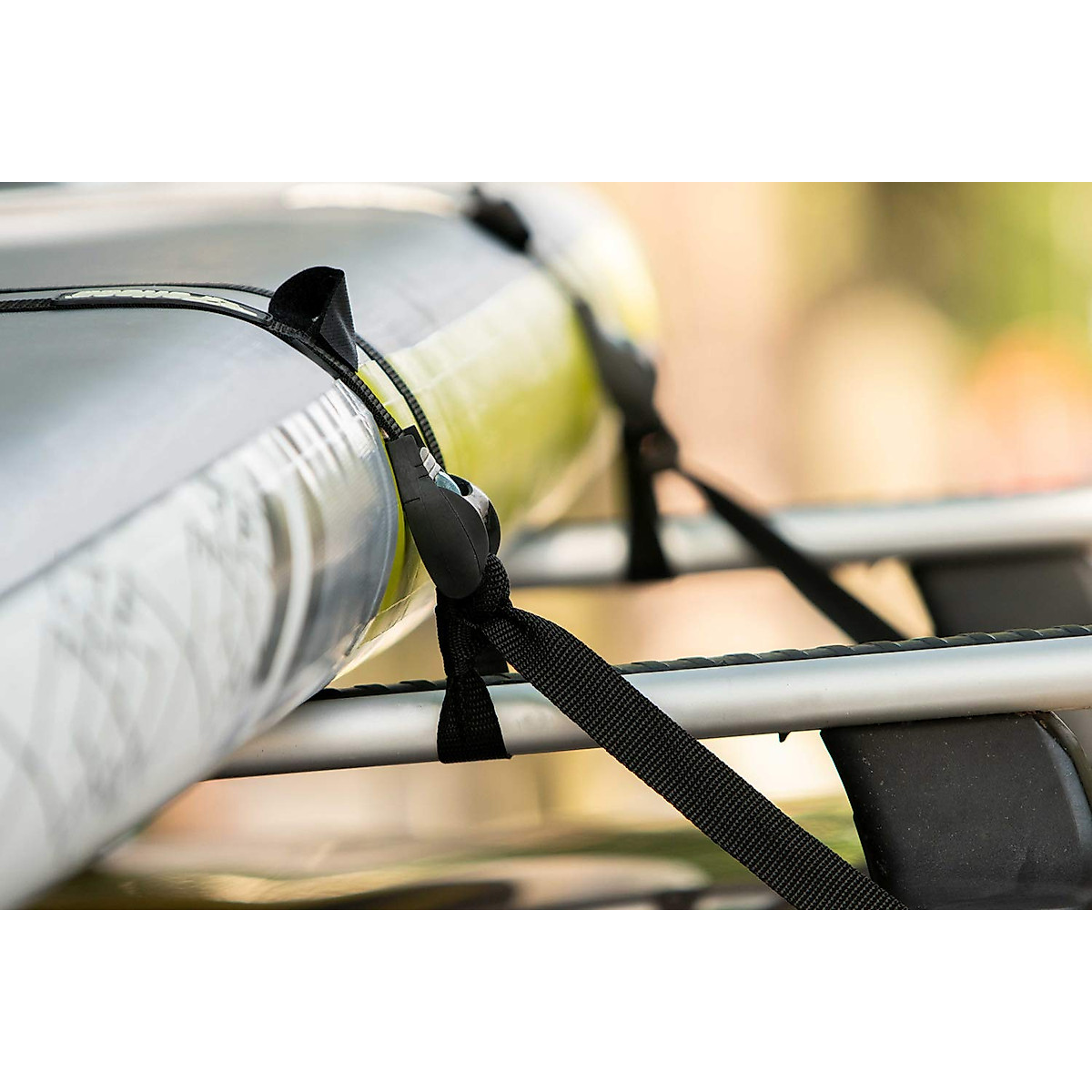 Pelican Roof Rack Tie Down Deluxe Strap with Buckle Bumper - for Kayaks, Canoes, Surfboards and Paddle Boards - 15 ft - Black