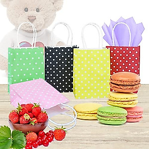 ADIDO EVA 25 PCS Gift Bags Mini Black Paper Bags with Handles for Party Supplies (6 x 4.3 x 2.3 In)