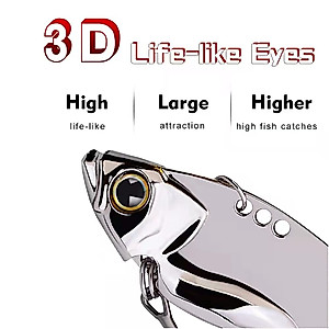 5 Pack Metal Blade Baits for Bass Fishing Lures Hard Metal VIB Fishing Spoons Crankbaits Swimbaits for Trout Walleye Crappie Saltwater Blade Bait Fishing (Gold Blade Baits_5pcs/Box)