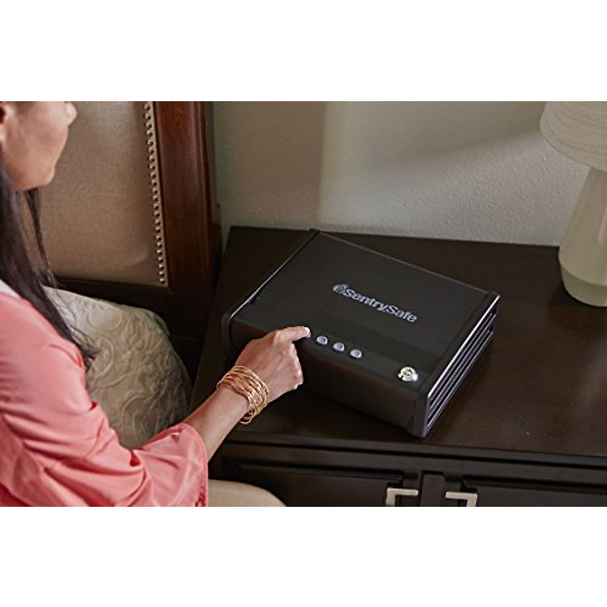 SentrySafe Gun Safe with Digital Keypad Lock, Gun Safe with 1 Handgun Capacity, Firearm Storage with Bolt Down Kit, QAP1E