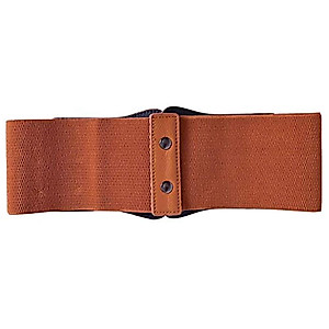 Nanxson Womens Elastic Wide Waist Band Tied Waspie Corset Obi Waist Belt PDW0077 (brown)