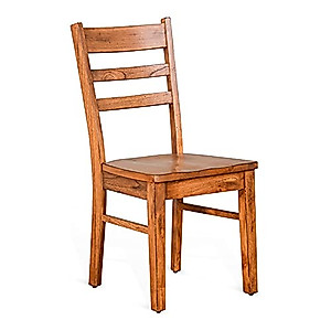 Pemberly Row 37" Ladderback Wood Dining Chair in Rustic Oak