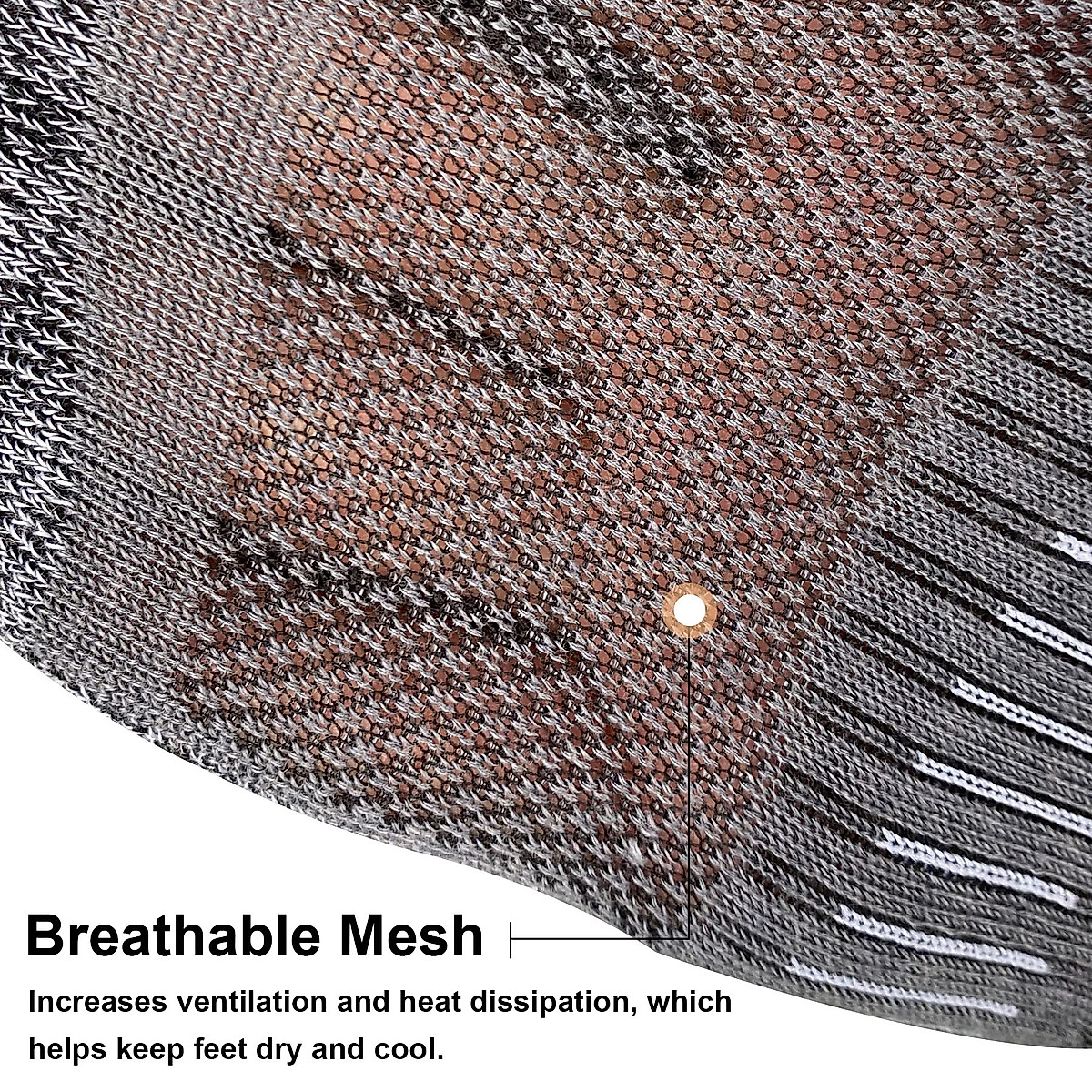 PHETAUM Women's Ankle Athletic Extra Cushion Running Socks, Size 6-9, Dark Gray, 6 Pairs