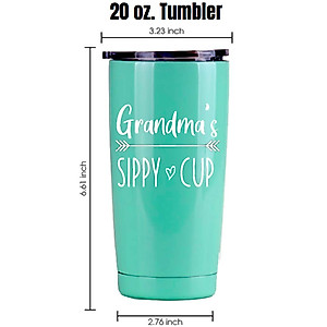 Grandma's Sippy Cup 20oz Stainless Steel Insulated Tumbler Gifts for Grandma Best Grandma Mimi Nana Gifts Grandmas Sippy Cup Grandma Tumbler First Time Grandma Gifts Grandma Shower Gifts Best Grammy