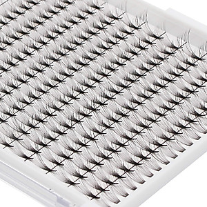 Dedila 220Pcs -Long Stem 14D Wide Fans Premade Volume Eye Lashes Extensions Thin Base Natural Long Individual False Eyelashes Soft and Lightweight Cluster Lashes 10-18mm to Choose (15mm)