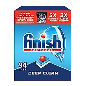 Finish - All in 1 - Dishwasher Detergent - Powerball - Dishwashing Tablets - Dish Tabs - Fresh Scent, 94 Count (Pack of 1) - Packaging May Vary
