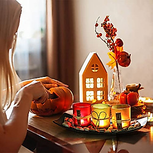 LETINE Candle Holders Set Fit in LED Lights. Centerpieces for Coffee Table, Bathroom Decor. Decorations for Farmhouse & Modern Style Bed Room for Women, Men