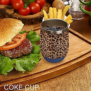 WYUSPGK 304 Stainless Steel Insulated Cup, Leopard Print Print Smooth Rim, Durable & Reusable - Perfect for Office, Home, And Travel