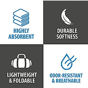 OlimpiaFit Quick Dry Towel - 3 Size Pack of Lightweight Microfiber Travel Towels w/Bag - Fast Drying Towel Set for Camping, Beach, Gym, Backpacking, Sports, Yoga & Swim Use﻿ (GREY)