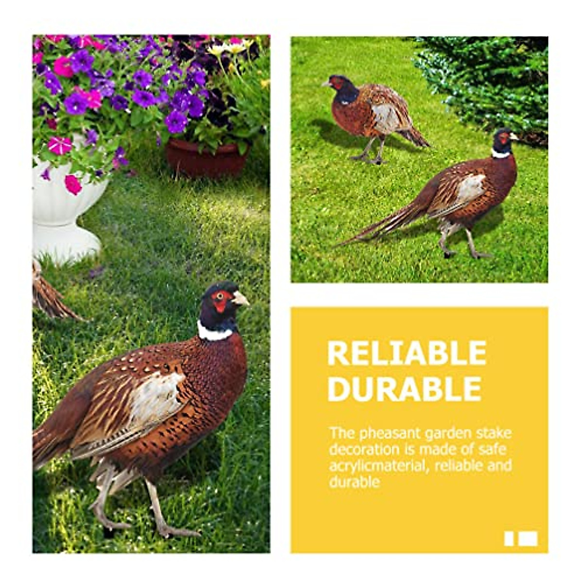 HANABASS 2pcs Chicken Garden Statue Acrylic Pheasant Garden Stake Outdoor Chicken Figurine Yard Art Lawn Ornament Decorative Animal Ornaments for Patio Yard Lawn