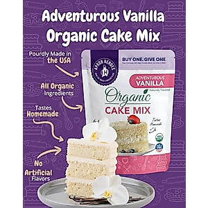 APRON HEROES - Organic Cake Mix, Vanilla, No Artificial Flavors, Homemade Taste, Delicious, Organic, & Natural Ingredients, Baking Mix, Cupcake Mix and, Cake Mix, Organic Food, ADVENTUROUS VANILLA - Pack of 1
