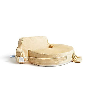 My Brest Friend Super Deluxe Nursing Pillow for Breastfeeding and Bottlefeeding with Lumbar Support, Convenient Pocket and Removable Slipcover, Gold