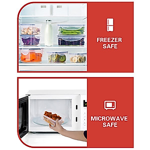 Large Plastic Food Storage Container with lid, CASA LINGO Meal Prep Airtight Containers for Kitchen and Fridge, Set of 20 Pieces Plastic Food Containers (Black)