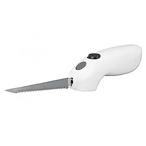 Electric Knife for Carving Meat, Poultry, Bread, Cordless Easy Electric Knife, 2 Serrated Stainless Steel Blades, Ergonomic Handle, Serving for Raw Cooked Food