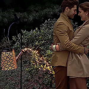 Solar-Outdoor-Lights for Yard, Solar-Watering-Can with Cascading-Lights, Solar-Garden-Lights for Patio-Garden-Decor, Solar-Pathway-Lights Outdoor-Decor For Holiday-Festival- Halloween-Christmas, etc