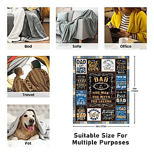 Christmas Dad Gifts Throw Blanket 60" x 50", Birthday Gifts for Dad from Daughter Son, Best Dad Ever Gifts, Presents for Dad from Kids, Dads Birthday Gifts Ideas, Xmas Gifts for Dad Who Wants Nothing