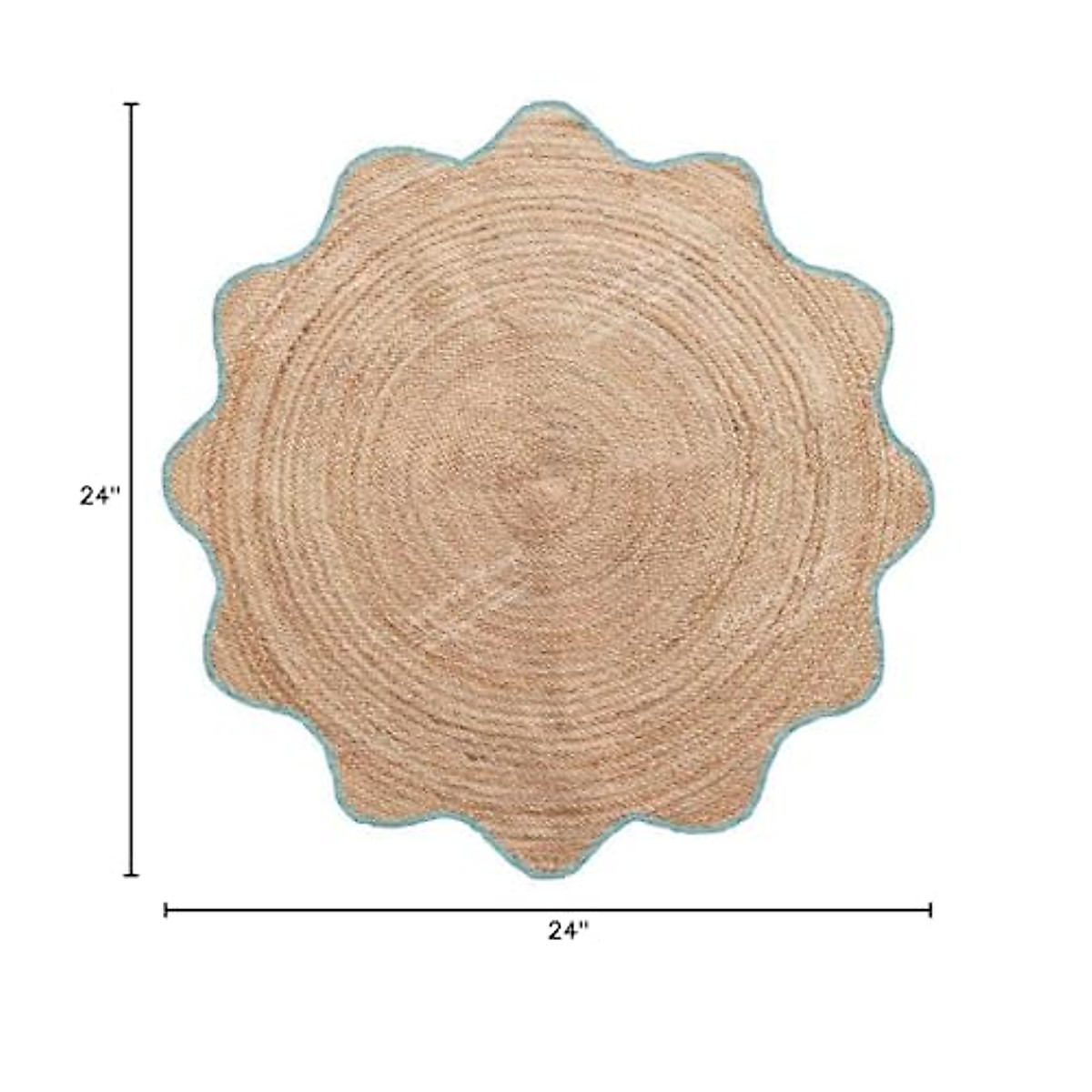 4x4, 5x5, 6x6,feet Natural Jute Scallop Round Rug, Floor Scalloped Edge Rug Braided Boho Eco Large Circular Handmade Area Rugs (CCRD2)