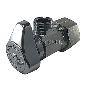 (4-Pack) BrassCraft G2CR19L1X 1/2-in Nominal Comp x 3/8-in OD Outlet Chrome Plated Brass 1/4-Turn Angle Stop Valve Less Outlet Sleeve/Nut (4-Pack)