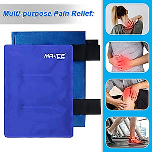 Large Gel Ice Pack Wrap - Ice Packs for Injuries Reusable Cold Pack Compress for Swelling, Sprains, Bruises - Large Hot and Cold Therapy for Hip, Back, Shoulder, Knee Replacement Surgery - 11" x 14"