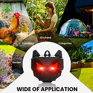 ReOasis Solar Animal Repellent Outdoor, 6 Pack Waterproof Coyote Deterrent for Chicken Coop Farm Garden Yard, Predator Lights for Racoon Skunk Deer Coyote Fox