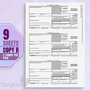 1099 NEC Tax Forms 2022, and 25 Security Envelopes, 25 4 Part Laser Tax Forms Kit, Great for QuickBooks and Accounting Software, 2022 1099 NEC, 25 Pack