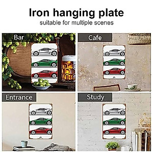 Ferrari F40 3 Color Collection PosterMetal Sign Retro Wall Decor for Home Gate Garden Bars Restaurants Cafes Office Store Pubs Club Sign Gift 12 X 8 INCH Plaque Tin Sign