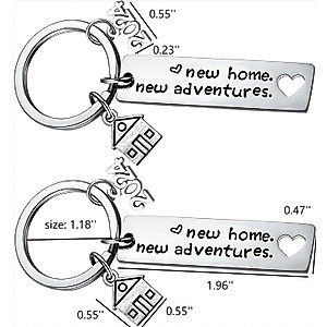 2PCs New Home Keychain 2024 Housewarming Gift for New Homeowner House Keyring Moving in Key Chain New Home Owners Jewelry from Real Estate Agent