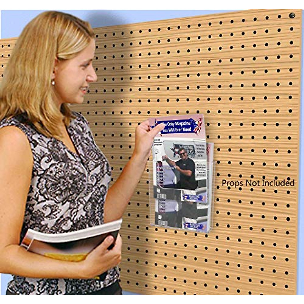 Marketing Holders 6 Pack Pegboard Brochure Holder 6.5" Wide Pamphlet Display Booklet Maps Literature Printed Material Menu Clear Acrylic Literature Organizer
