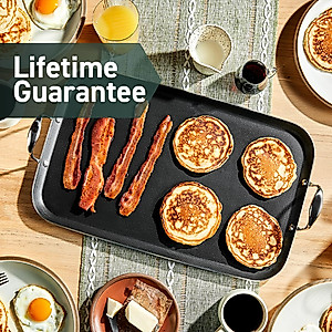 HexClad Hybrid Nonstick Double Burner Griddle, Compatible with All Cooktops, Oven-Safe up to 500ºF, Metal-Utensil Safe