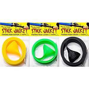 RITE-HITE Orin Briant Stick Jacket Fishing Rod Covers 3 Pack - Spinning Yellow, Neon Green, & Black; Keep Your Rod Safe and from Getting Tangled...
